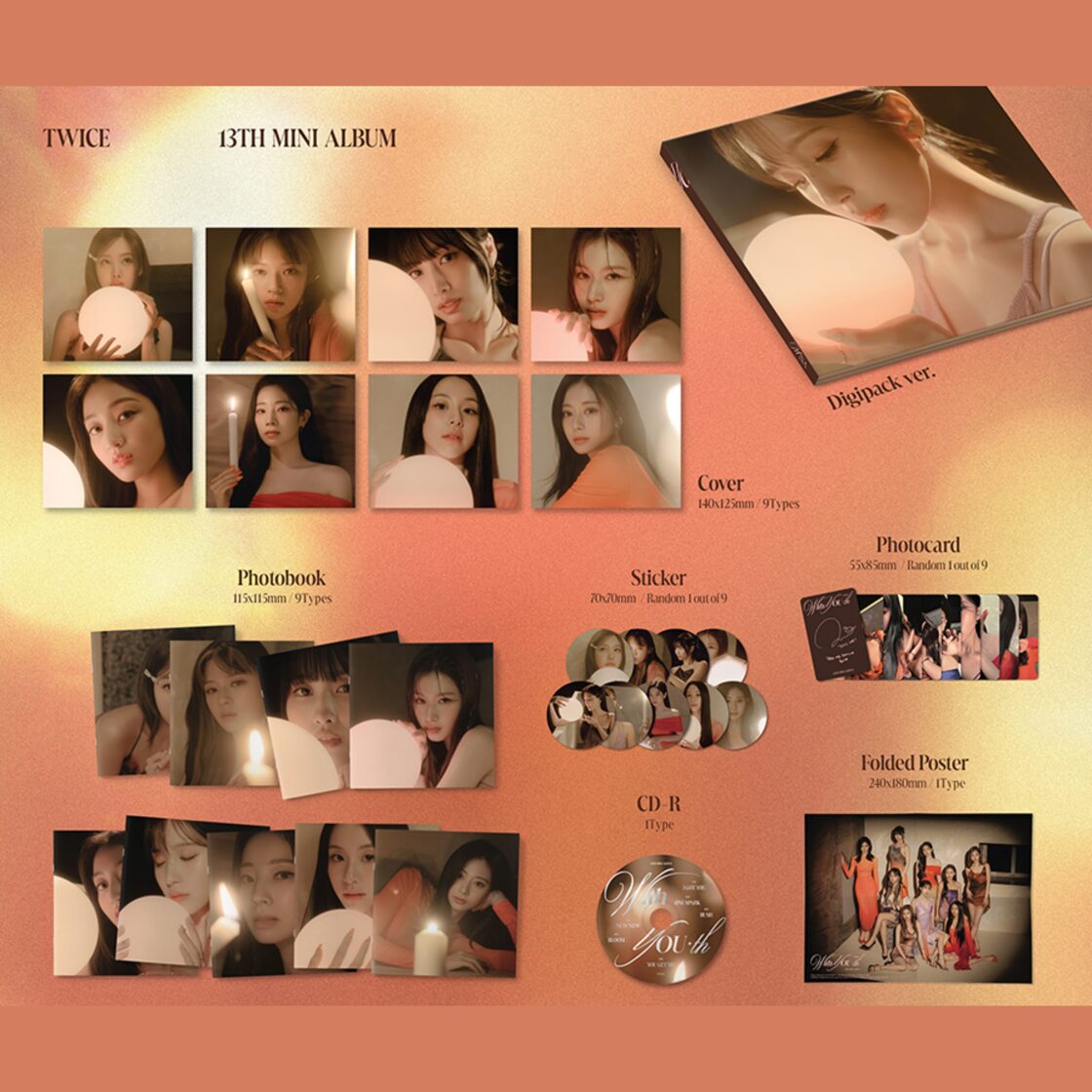 TWICE - 13th Mini Album [With YOU-th] (Digipack ver.) + MusicKorea ...